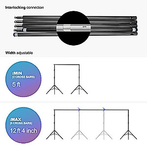 LimoStudio (Heavy Duty) 12.4 ft. Wide x 10 ft. Tall Backdrop Stands, High Stability with 1.45" Thick Pole, Adjustable Width & Length, Background Support System Kit with Super Spring Clamps, AGG1782