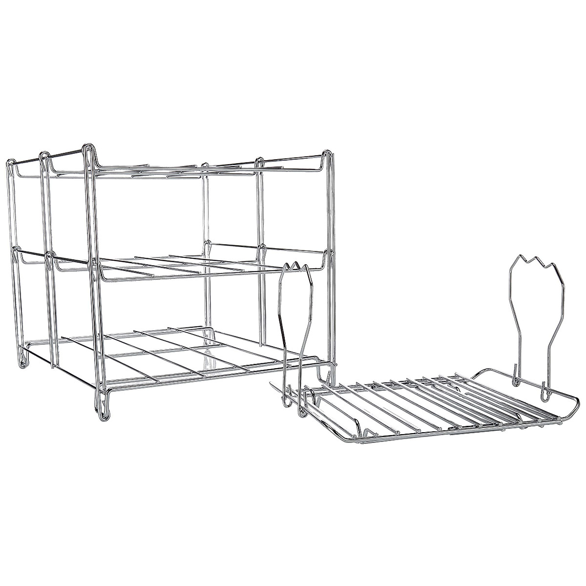 Kovot 3-Tier Oven Rack & Turkey Lifter Roasting Rack | Space Saving Collapsible Oven Rack For Multiple Roasting And Baking Tasks | Includes (1) Oven Rack & (1) Expandable Roasting Rack, Turkey Lifter