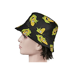 Corn Cob Fisherman Hats Summer Travel Bucket Beach Sun Hat Outdoor Cap for Women Kids Teen Girls