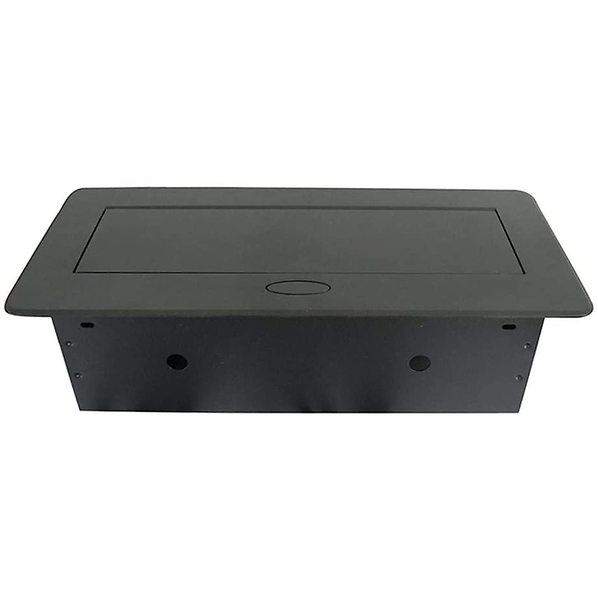 Zeshan Pop up Outlet Desktop Connection Box with 2 Independent Power, USB, RJ45, VGA, HDMI, 3.5 mm Audio for Office Black