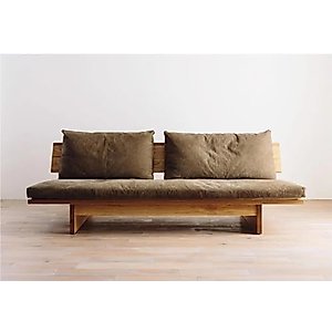 Generic Modern Countryside Solid Wood Sofa, 59.05*25.59*33.46in, Brown
