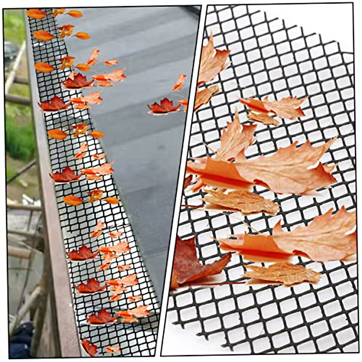 DOITOOL 1 Set Anti-Falling Net Roof Gutter Guard Mesh Fence Net Cover Mesh Strainer Downspout Filter Plastic Fencing Sink Nets Plastic Gutter Guard Plastic Gutter Guard Net Mesh Black Leaf