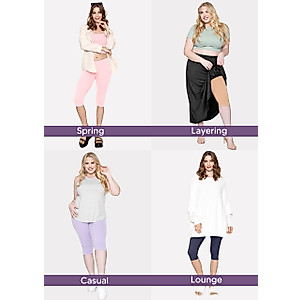 STRETCH IS COMFORT Women's Knee Length Leggings White X-Large