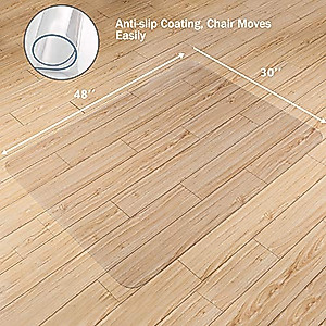 Seteol Home Office Chair Mat for Hardwood Floor, 30'' x 48'' Clear Floor Mat for Rolling Chairs, Floor Protector Thick Durable Chair Mat Chairmats (30" X 48" Rectangle)