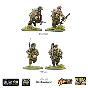 Wargames Delivered Bolt Action Miniatures - British Airborne Troop Set, World War 2 Miniatures, 28mm Scale Plastic Army Men for Miniature War Game by Warlord Games