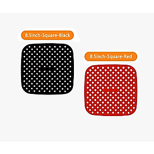 2 PackAirFryer Silicone liners,None stick 8 inch Air Fryer liner square mat, Reusable Air fryer insert, Fits 3-5 QT Air Fryer pot Parchment paper replacement liners, microwave safe, dishwasher safe