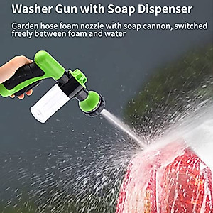 Foam Water Sprayer,Car Foam Hose Sprayer Dispenser 8 Watering Patterns Wash Cleaning Tool