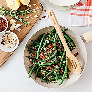 Chef Pomodoro Wooden Cooking Utensils 3-Piece Set, Bamboo | Large 12.5-Inch, Wooden Spatula for Cooking, Kitchen Utensil Set | Wooden Kitchen Frying Set,