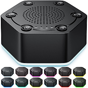WowSleep High Fidelity White Noise Sound Machines with 30 Unique Non-Looping Soothing Sounds 12 Colors Night Light 4 Timers 10-Level Brightness 32-Level Volume and Memory Function