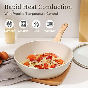 16PCS Pots and Pans Set Non Stick Cookware Set Nonstick with Cooking Set (white, 16pieces)