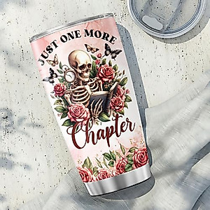 JENOIS Flower Floral Skull, Book Gifts, Tumbler 20 Oz With Lid And Straw, Book Reader Nutrition Facts