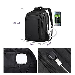 Monsdle Extra Large 50L Travel Laptop, Anti Theft Backpacks with USB Charging Port, Travel Backpacks Business Work Bag 17.3 Inch College Computer Bag for Men Women