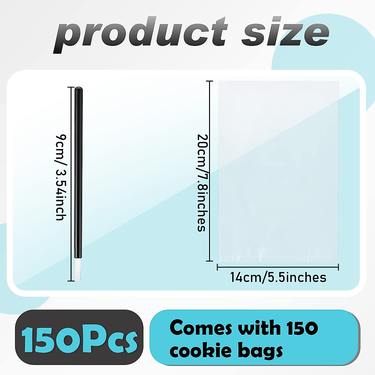 150 Pcs PYO Paint Your Own Brushes Mini Paint Brushes for Cookies Disposable Lip Applicators with Soft Brush Head Lipstick Applicator Wands with 150 Pcs Cookie Packaging Bags Edible Cookies Cupcakes