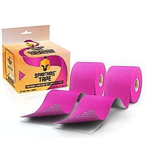 Sparthos Kinesiology Tape [Wild Pink - Pack of 2] x Ice Packs for Injuries [Size Medium + Cover]