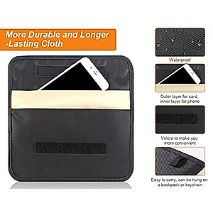 Larger Faraday Pouch[2 Pack&9.4x5.5in Size for All Phones], Faraday Bag Cage, RFID Signal Blocking Bag for Phones Privacy Protection and Car Key FOB, Anti-Tracking (Upgraded)