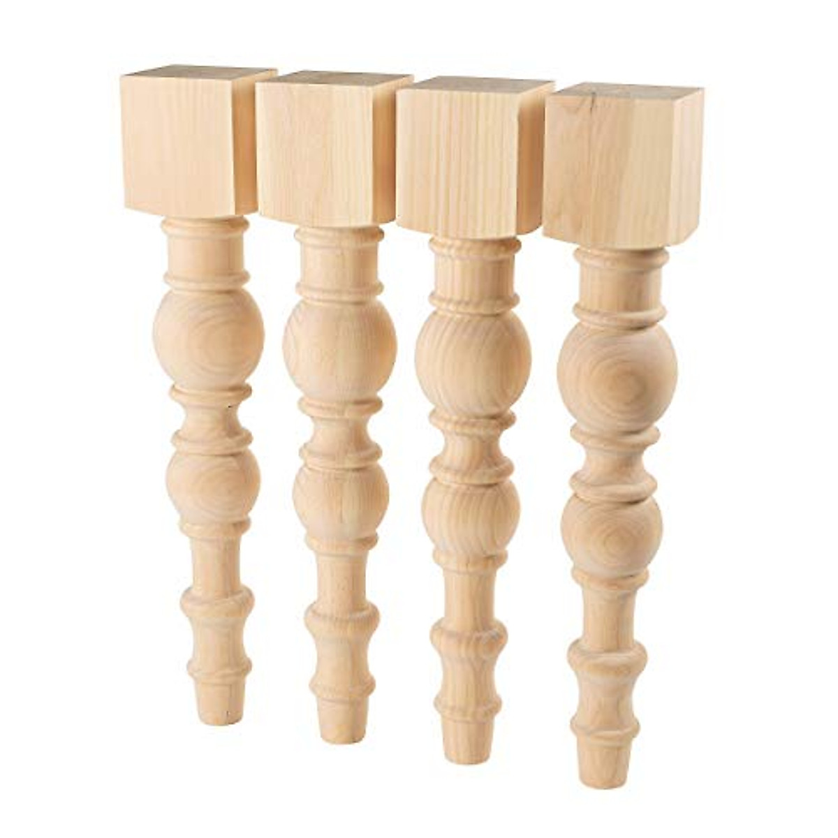 CAROLINA LEG CO. Modern Farmhouse Dining Table Legs - Unfinished - DIY Furniture - Turned Legs - Set of 4 - Dimensions: 5" x 29"