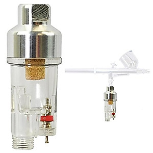Master Airbrush Premium Airbrush In-Line Mini Air Filter and Water Trap (Connects directly onto airbrushes and hoses with 1/8" threads)