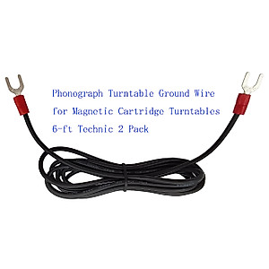 Parts Shop Phonograph Turntable Ground Wire for Magnetic Cartridge Turntables, 6-ft Technic (2 Pack)