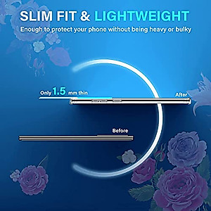 KISPURE for Samsung Galaxy S23 Ultra Case,Clear Rose Flower Garden Floral Women Phone Case Shockproof Protective Design,Thin Soft Silicone TPU Bumper Case for Galaxy S23 Ultra(2023)with kickstand,Pink