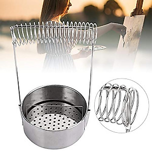 Pssopp Paint Brush Washer Oil Painting Pen Straight Washing Barrel Holder Stainless Steel Paint Brush Cleaner Filter Screen Holder for Artists