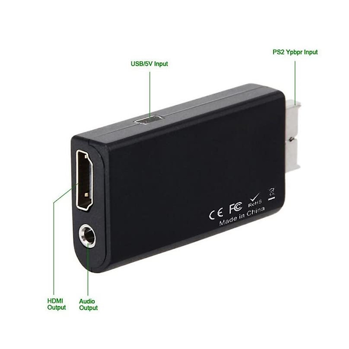 Finera PS2 to HDMI Converter Adapter, Video Converter PS2 to HDMI with 3.5mm Audio Output for HDTV HDMI Monitor Supports All PS2 Display Modes