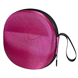 CASEBUDi Large Hard Headphone Case | Compatible with Sony, Sennheiser, Beats & More | Pink Ballistic Nylon