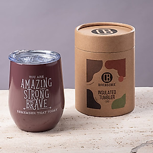 DIVERSEBEE Inspirational Thank You Gifts for Women, Mom, Sister, Wife, Girlfriend, Coworker, Best Friend, Encouragement Birthday Wine Gifts - Insulated Wine Tumbler Cup with Lid 12oz(Mauve)