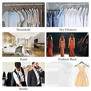 cobee 60x90 cm Garment Bags for Hanging Clothes, 12 Packs Plastic Dry Cleaner Bags, Hanging Dust-Proof Clothing Protector Covers for Long Dresses, Suit, Coat Closet Clothes Storage
