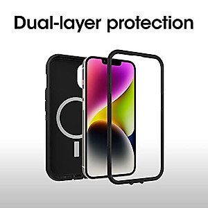 OtterBox iPhone 14 & iPhone 13 Defender Series XT Case - BLACK , Screenless, Rugged , Snaps to MagSafe, Lanyard Attachment