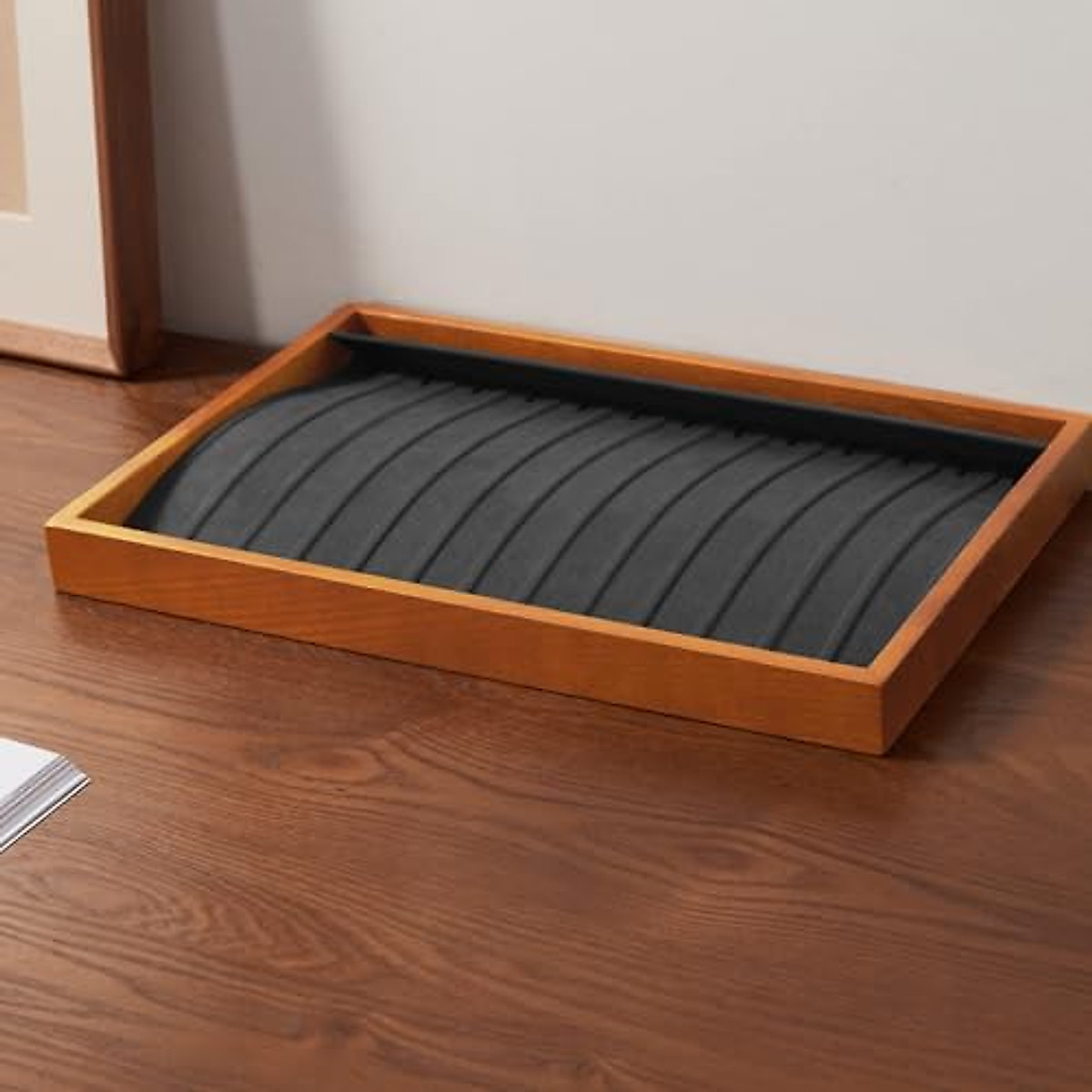 Oirlv Wood 13 Grids Necklace/Bracelet/Pendant Display Tray Jewelry Drawer Organizer Stackable Jewelry Trays(Grey)