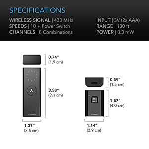 AC Infinity Controller 63, Wireless Remote Controller with 10 Fan Speed Programming, Cooling and Ventilation for CLOUDLINE Airlift CLOUDWAY Fans