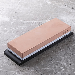 Shun Combination Whetstone for Knife Sharpening, 300 and 1000 Grit, DM0708, 6", Light Gray