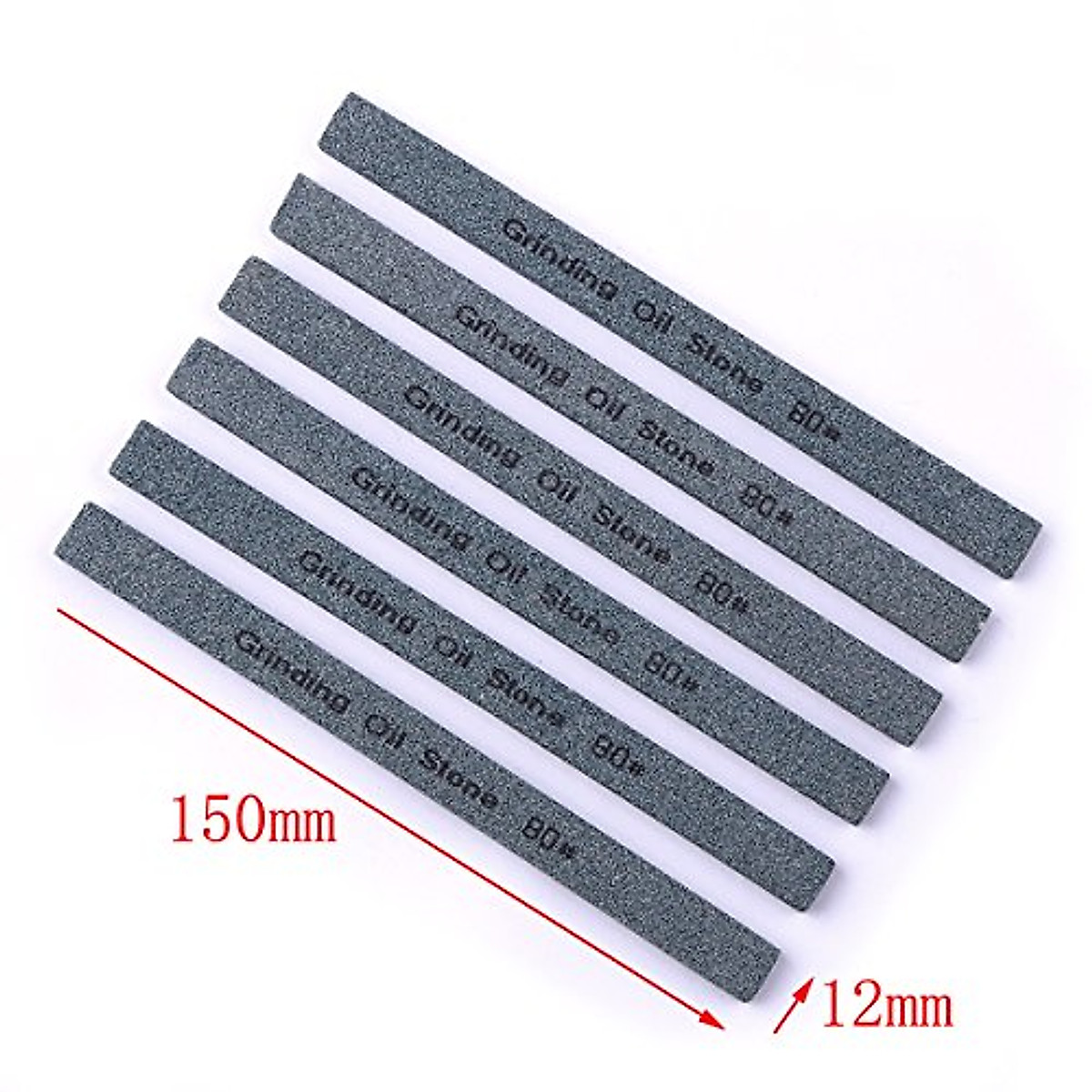 CHEERBRIGHT 400# 6pcs Green Carbon Whetstone Stone Set Sharpening OilStone Kit (5.9x0.47x0.24Inch)