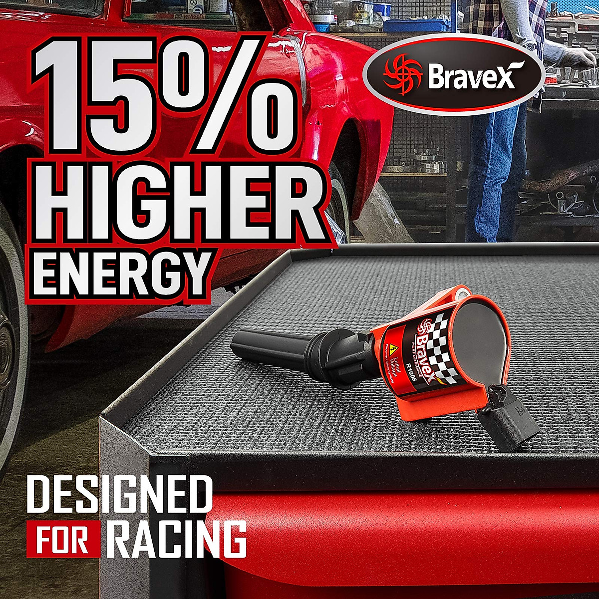 High Performance Ignition Coil 8 Pack For Ford F-150 F-250 F-350 4.6L 5.4L V8 CROWN VICTORIA EXPEDITION MUSTANG LINCOLN MERCURY Upgrade Compatible with DG508 DG457 DG472 DG491 (RED)