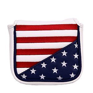 USA Stars and Stripes Square Mallet Shaped Magnetic Closure Golf Putter Head Cover for Scotty Cameron Golf Builder