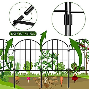 Decorative Garden Fence No Dig Fencing 12 Pack, 13ft (L) x 24in (H) Rustproof Metal Wire Panel Border Animal Barrier,Apply to Dog Fencing Outdoor for The Yard