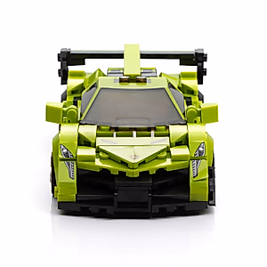 Block Builder Lambo Racing Car Building Block Set (348 Pieces). Racing Car Building Blocks for Kids and Adults