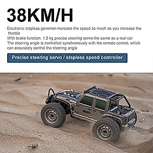 RKSTD High Speed RC Car, 1:16 Full Scale RC Off-Road Truck, All Terrain 4WD RC Truck with LED Light, Speed 38km/h Electric RC Off-Road Vehicle Toy, Gift for Adults and Kids