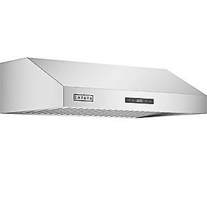 Empava Under Cabinet Range Hood, Ducted/Ductless(Charcoal-filter Sold Separately), Touch Control, 3-Speed, 400 CFM Stainless Steel, 30 in. RH07