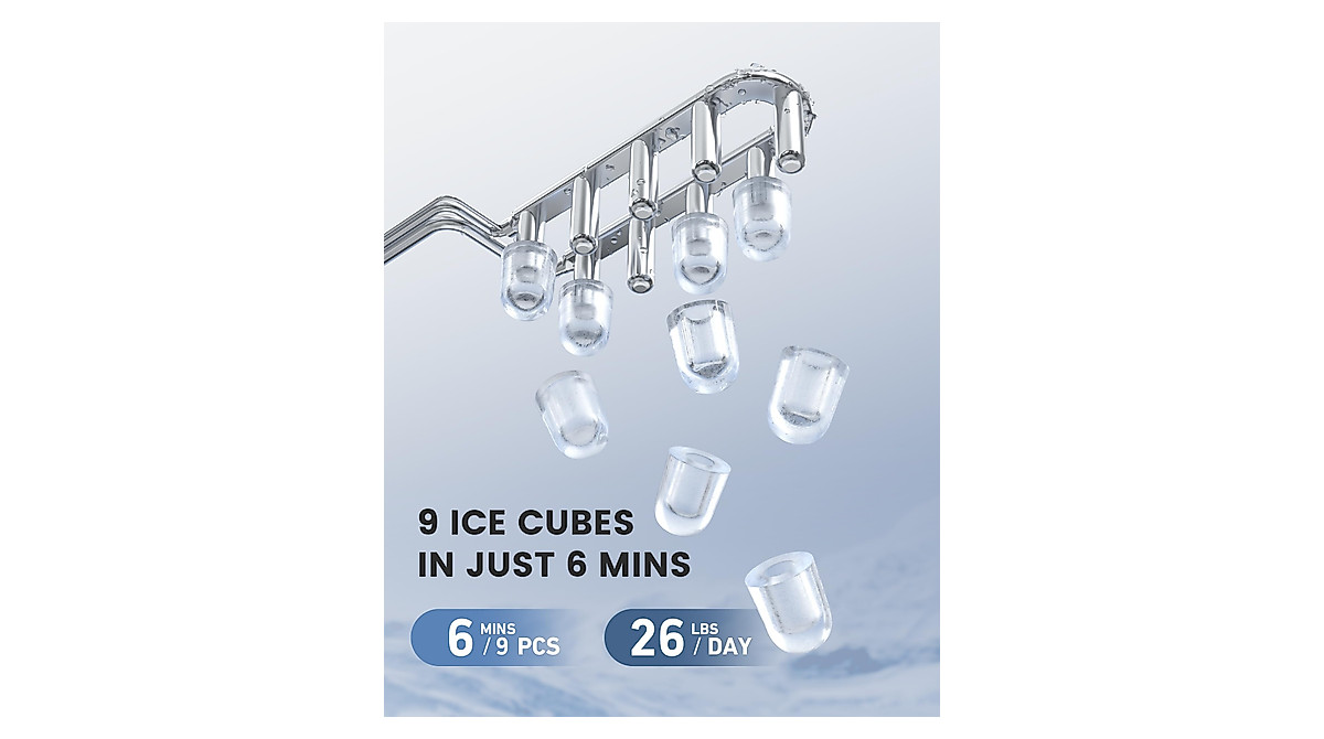 EASYERA Portable Ice Maker - Quick Ice in 6 Mins