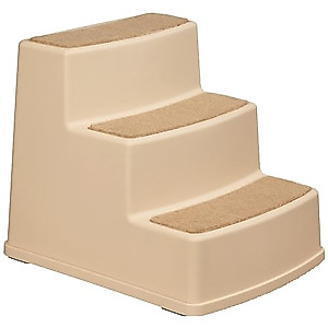 Amazon Basics 3 Step Non Slip Pet Stairs for Dogs and Cats, Tan
