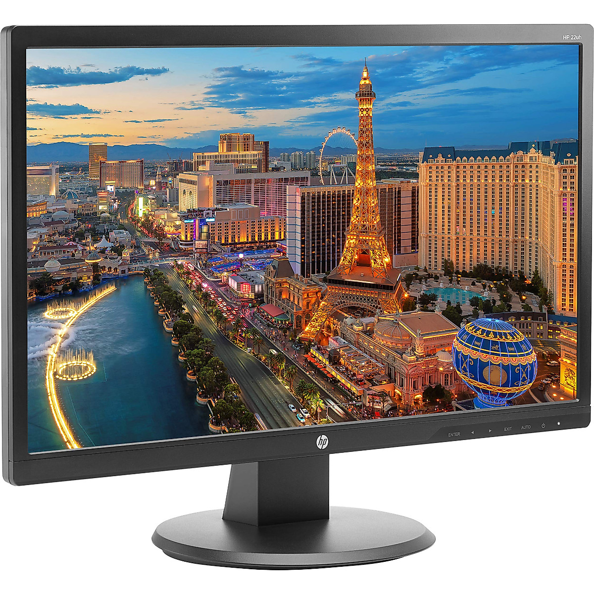 HP 22uh 21.5-inch Full HD 1920 x 1080 LED Backlit LCD Monitor 2-Pack Bundle with HDMI, VGA, DVI Ports, and Desk Mount Clamp Dual Monitor Stand
