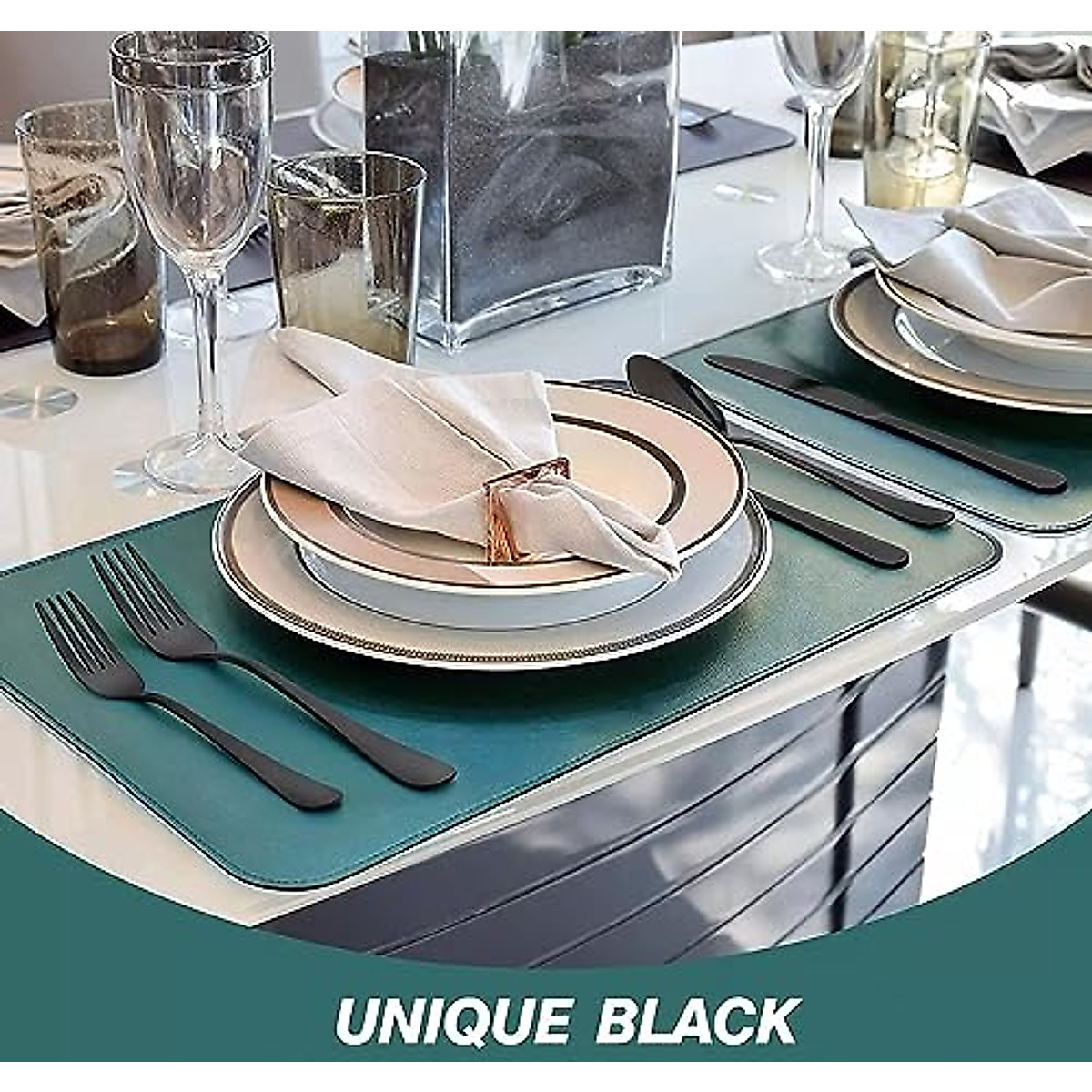 Black Silverware Set with Steak Knives,Black Flatware Set for 12,72-Piece Stainless Steel Tableware Cutlery Set,Kitchen Utensils Spoon and Fork Set,Dishwasher Safe