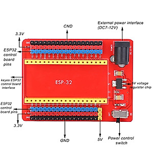 PUSOKEI Development Expansion Board Module,ESP-WROOM-32 Module Development Board Module Programming Learning for Engineers Technicians