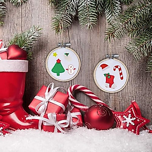 Caydo 12 Pieces 3 Inch Wooden Round Embroidery Hoops Adjustable Circle Cross Stitch Hoop Ring Bulk for Home Ornaments, Art Craft Handy Sewing