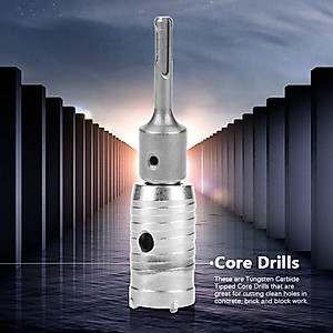 Core Drill Bit Set, 10Pcs Concrete Hole Saw Kit SDS Plus Extension Shank Tungsten Masonry Wall Hole Cutters for Drilling Brick Concrete Cement Stone Granite Marble