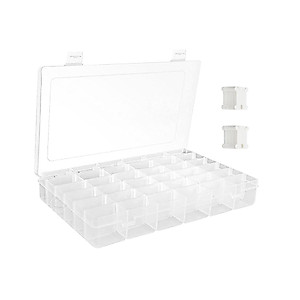 ccHuDE 36 Grids Embroidery Floss Box Plastic Embroidery Threads Storage Box Cross Stitch Threads Organizer Case Jewelry Craft Container with 100 Pcs Floss Bobbins