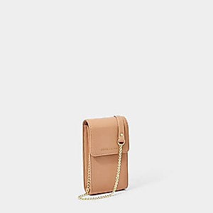 KATIE LOXTON Amy Small Womens Vegan Leather Chain Strap Mini Crossbody Clutch Handbag Purse Taupe