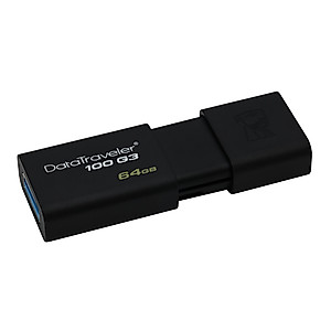 Kingston 64GB USB 3.0 Black DataTraveler 100 G3 3 Pack DT100G3/64GB-3P