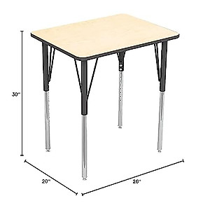 Balt Essentials Economy Rectangular Classroom Student Desk, Fusion Maple